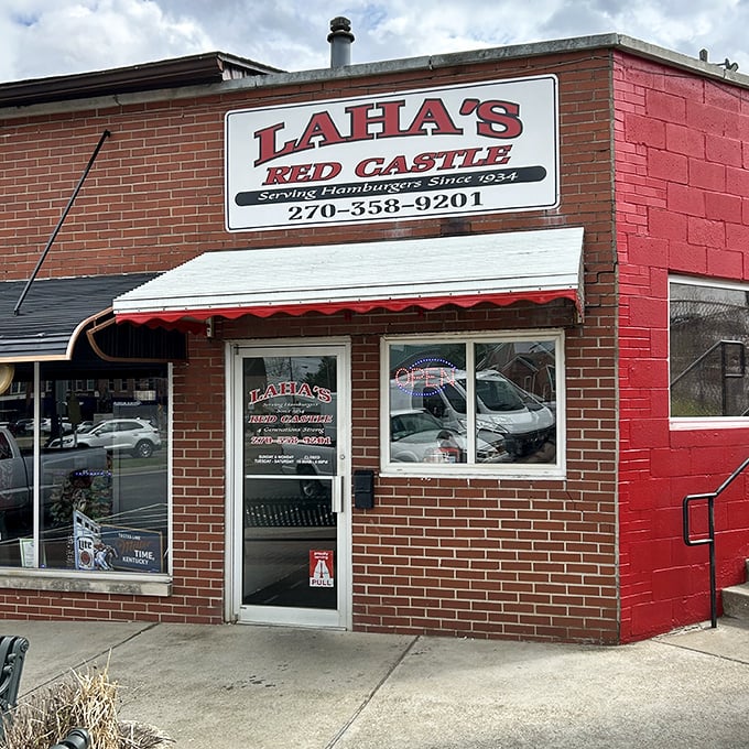 The bold red brick of Laha's has been catching hungry eyes since 1934 &ndash; burgers worth writing home about.