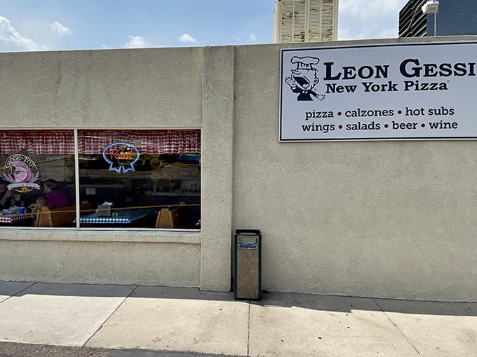 The vintage sign for Leon Gessi New York Pizza has guided hungry Coloradans to authentic East Coast slices for decades. No passport required.