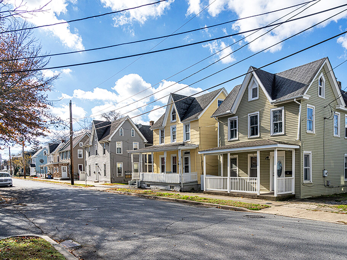 Milford's charming residential streets showcase affordable homes with front porches perfect for retirement relaxation.