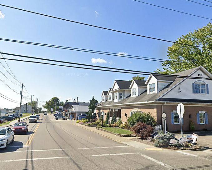 A train passes through the countryside near Baltic. Modern transportation meets timeless landscape in this peaceful scene.