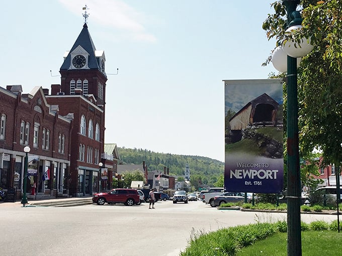 The "Welcome to Newport" sign greets visitors to this sunshine town where retirement dollars stretch further than you might expect.