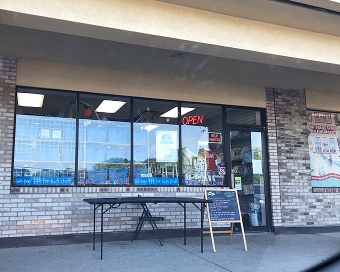 This kid-centric thrift store offers a second life for children's items. The bright storefront hints at the colorful bargains inside.