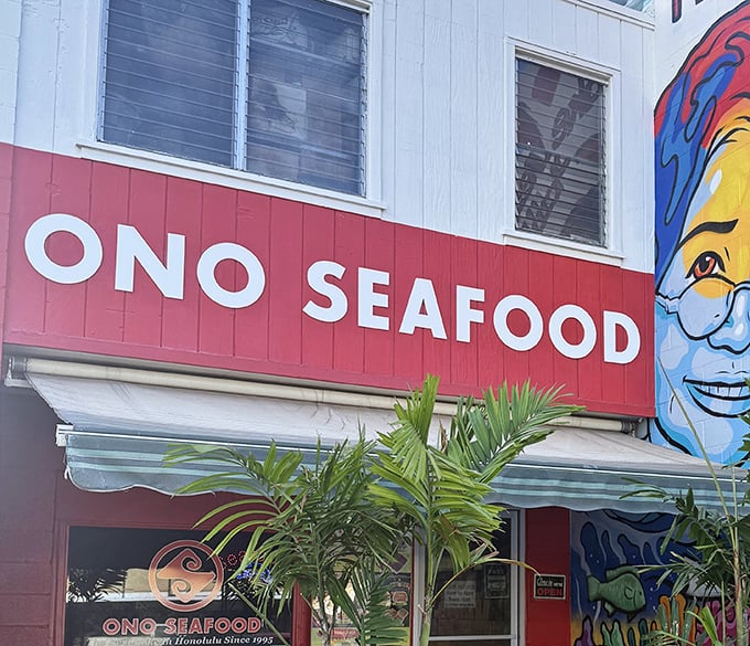 Red walls, street art neighbor, and seafood that makes locals line up&mdash;Ono isn't just a name, it's the sound you'll make with every bite.
