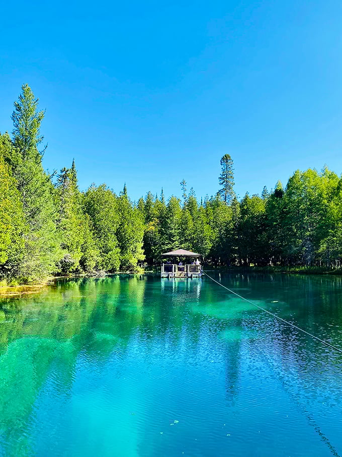 The emerald jewel of the Upper Peninsula, where the water is so clear you'll wonder if someone forgot to put it in.