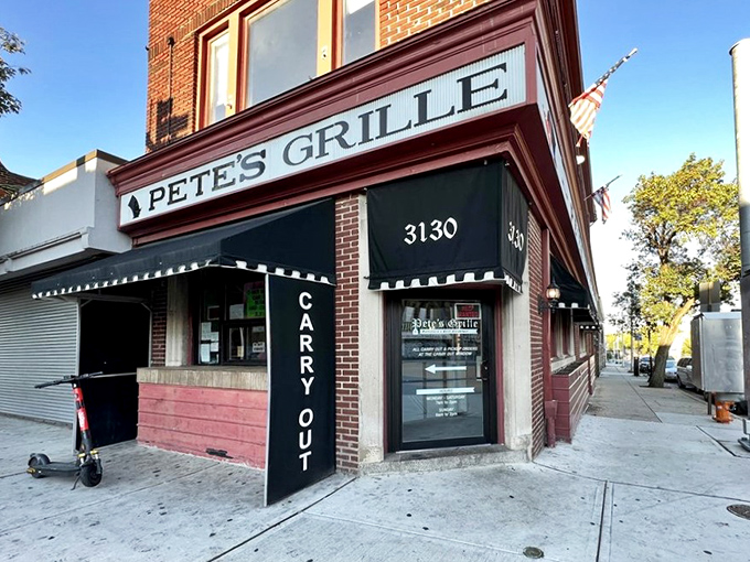 Morning light hits Pete's Grille like it knows something you don't. Inside those doors: Baltimore's most honest breakfast.