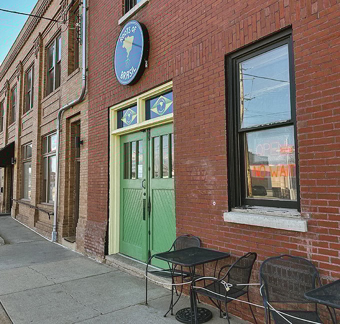 The charming sidewalk seating at Roots of Brasil offers a perfect perch for enjoying Brazilian seafood specialties under Dakota skies.