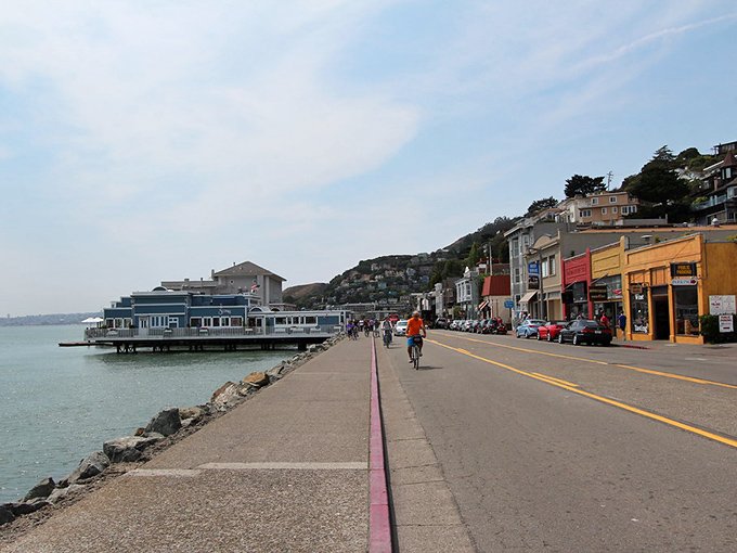 Sausalito's bayside boulevard offers the perfect blend of sea breeze, shopping, and that laid-back vibe that makes you consider selling your house.