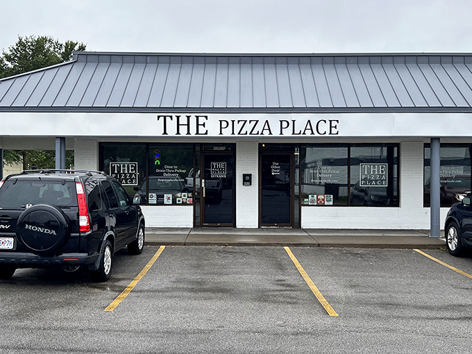 Clean lines and straightforward signage tell you everything you need to know about THE Pizza Place. Sometimes the best things need no explanation.