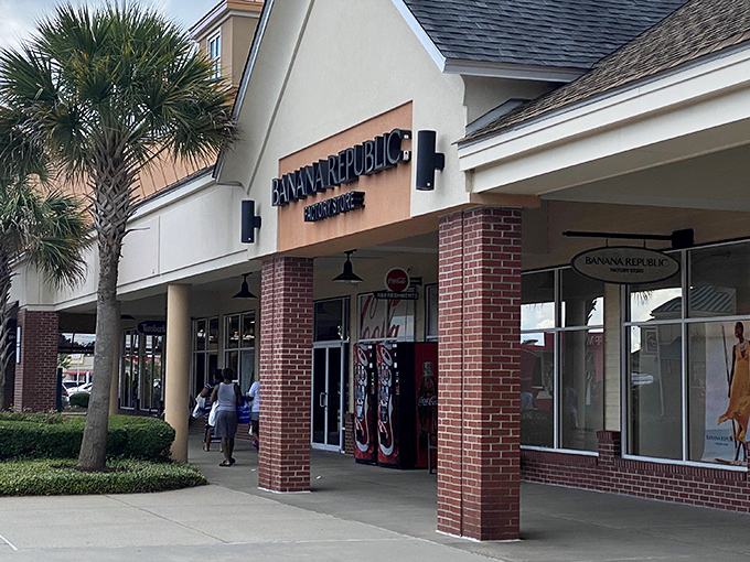 Banana Republic's welcoming storefront promises preppy classics at prices that won't make your wallet weep.