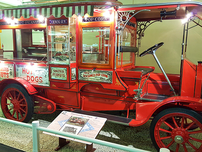 This 1914 Cretors popcorn wagon isn't just a vehicle&mdash;it's a time machine to county fairs where the smell of buttered popcorn and childhood memories blend perfectly.