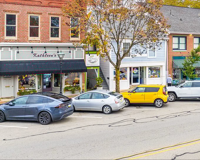 Small-town shopping districts like this one remind us that retail therapy is more effective when the shopkeeper knows your name.