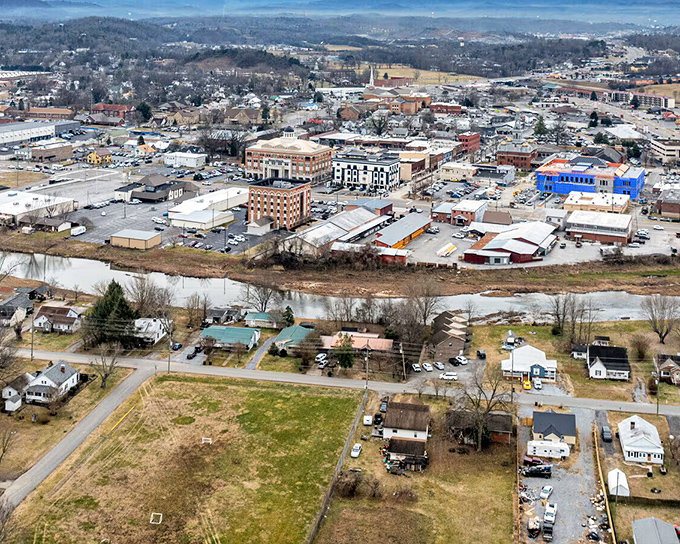 Sevierville spreads out below like a Norman Rockwell painting with modern amenities. The compact layout means less driving and more living.