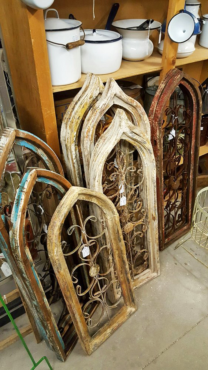 Architectural salvage that transforms ordinary walls into conversation pieces. Your Netflix shows need these vintage frames more than another throw pillow.
