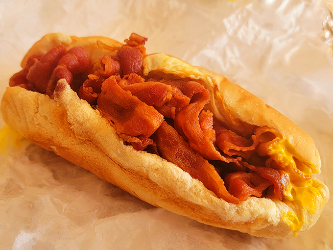 A bacon, egg and cheese sandwich that makes fancy brunch spots seem silly. This is the breakfast sandwich your taste buds have been dreaming about.