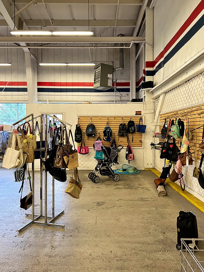 Handbag heaven! This display could make even the most minimalist shopper consider adding "just one more" to their collection.