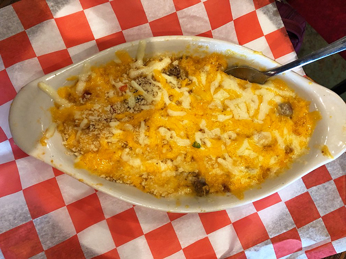 Stop the presses! This baked mac and cheese is a study in dairy decadence. Layered cheeses, a crunchy top—it's the grown-up version of your childhood favorite.