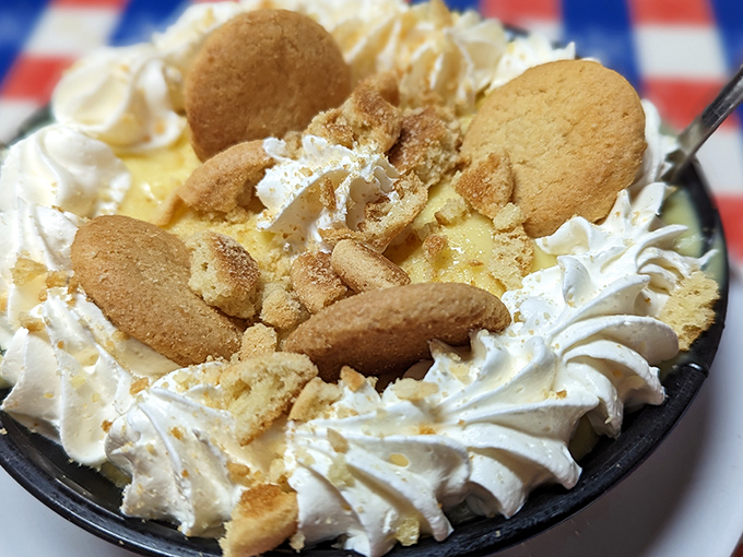 Banana pudding that makes grown adults fight over the last spoonful. Those vanilla wafers aren't just cookies—they're childhood memories soaked in custard.