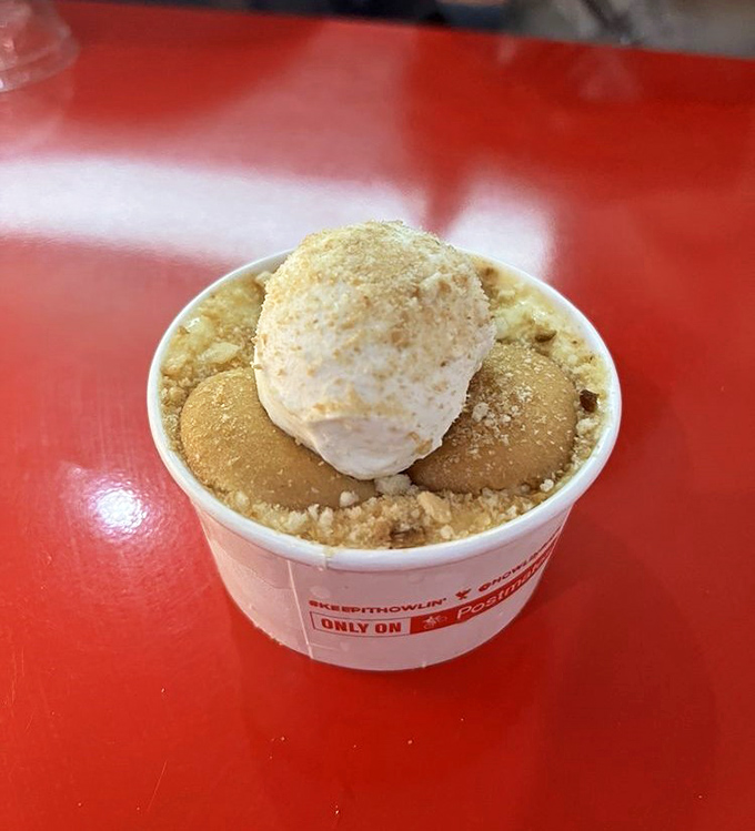 Sweet salvation after the heat: banana pudding with vanilla wafers and whipped cream&mdash;the dessert equivalent of a cool breeze on a summer day.