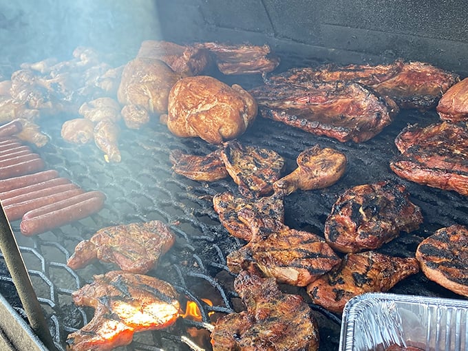 The smoker's dance floor, where meat transforms from ordinary to extraordinary. That sizzle isn't noise&mdash;it's applause from the barbecue gods.