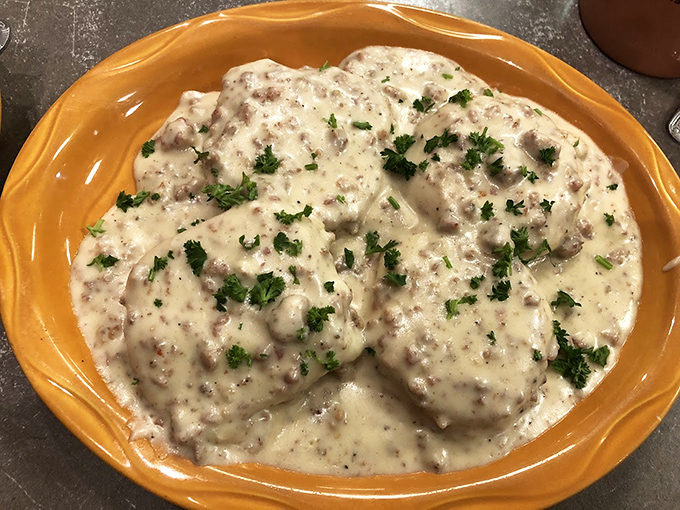 Biscuits and gravy: Southern comfort meets Alaskan hospitality. This plate has caused more happy food comas than a Thanksgiving turkey.