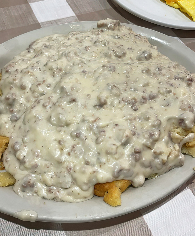 Biscuits and gravy: the breakfast that says, "You won't be hungry again until dinner," and possibly, "You might need new pants."