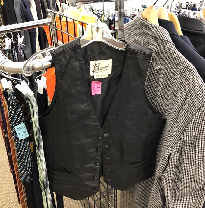 This leather vest isn't just clothing; it's a character waiting to join your wardrobe's ongoing story.