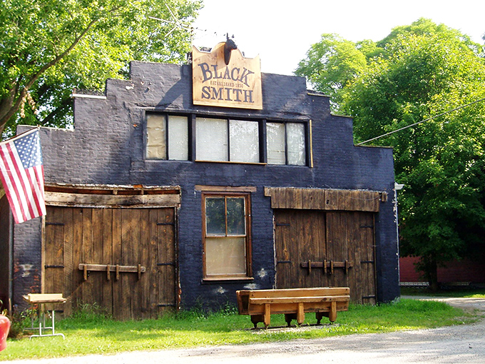 This blacksmith shop isn't playing dress-up for tourists&mdash;those weathered wooden doors have been swinging open for generations of craftsmen.