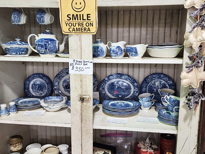 Blue and white dinnerware that would make your grandmother swoon. These pieces have probably served more Sunday dinners than we can count.