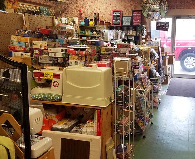 Nostalgia overload! Board games and puzzles stack precariously, like Jenga towers of childhood memories waiting to topple into your cart.