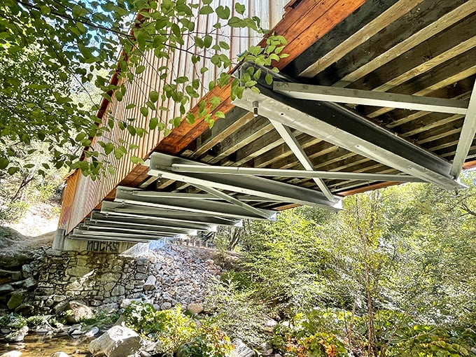 Underneath, those trusses work harder than a short-order cook during the breakfast rush at Mel's Diner.