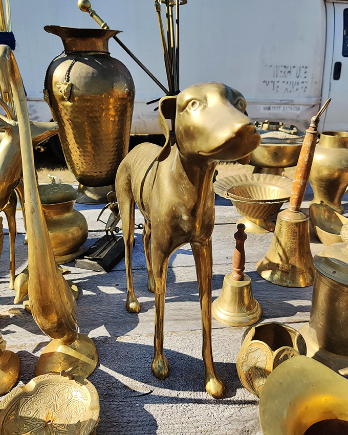 Not just any dog&mdash;a brass best friend that never needs walking. Vintage metalwork transforms everyday objects into conversation pieces worth barking about.