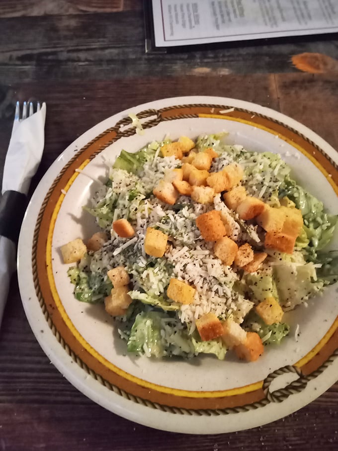 Fresh Caesar salad with golden croutons &ndash; because even barbecue lovers need their greens sometimes.