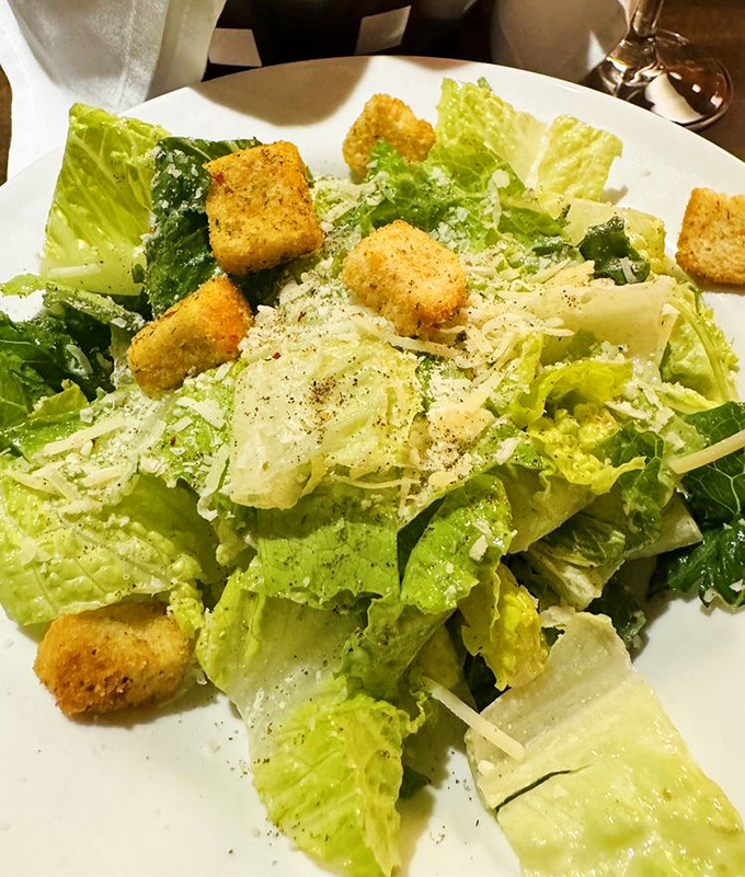This Caesar salad isn't just lettuce&mdash;it's a crisp green stage where house-made croutons perform their crunchy ballet.