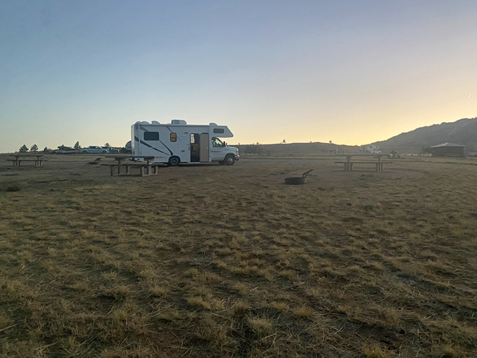 Camping nirvana: where your RV becomes beachfront property and million-star accommodations come standard with every reservation.