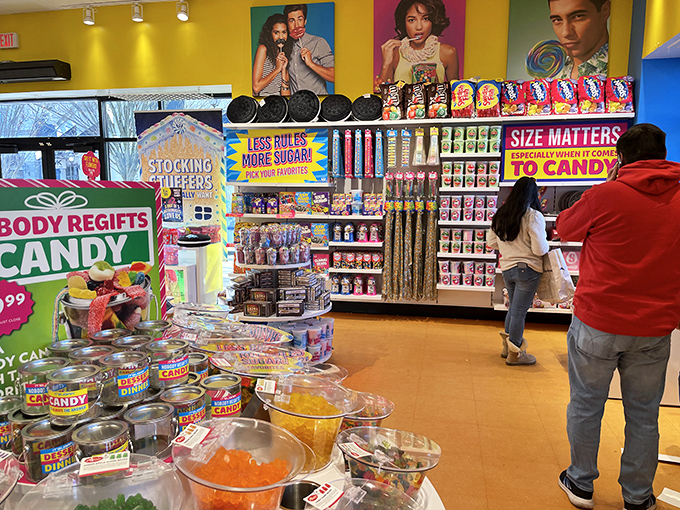 Candy wonderland where adults become kids again and kids become sugar-powered shopping companions. Sweet deals in more ways than one!