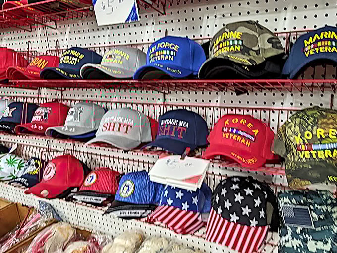 Military and veteran caps stand at attention, each one telling a silent story of service, sacrifice, and the pride that comes with wearing your history.