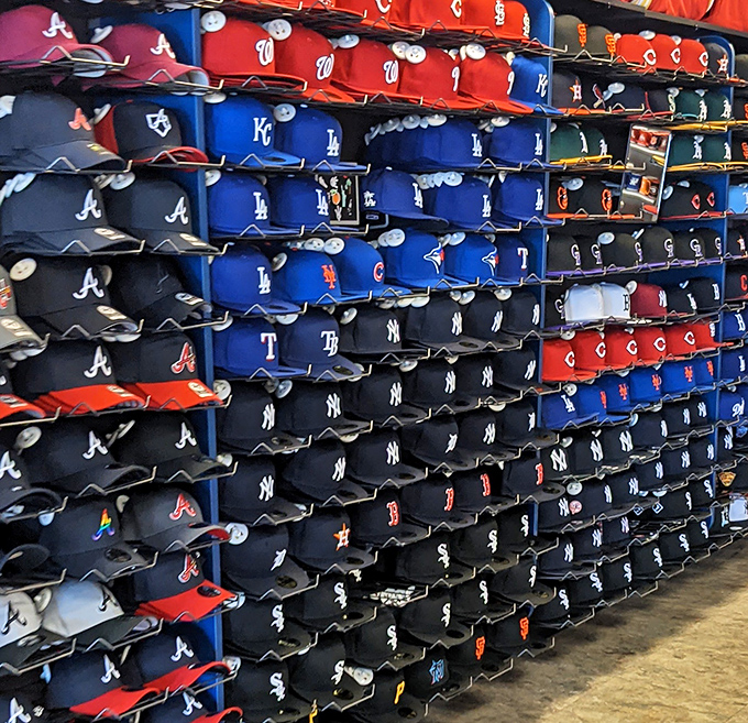 Baseball cap heaven for sports fans &ndash; where declaring team loyalty costs less than a hot dog and beer at the actual stadium.
