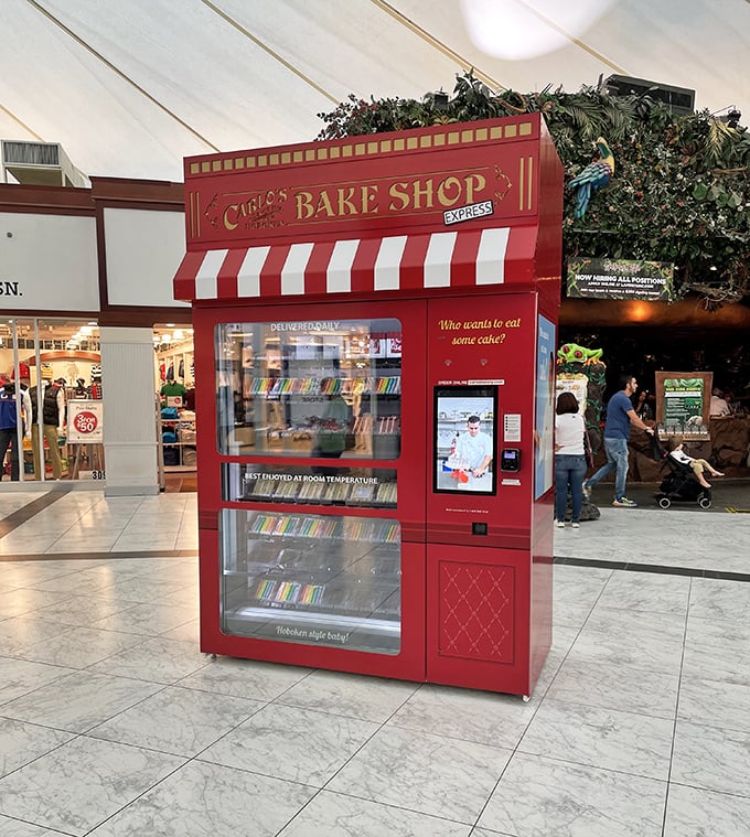 Carlo's Bake Shop vending machine: proof that technology has finally achieved its highest purpose—delivering cake without human interaction.