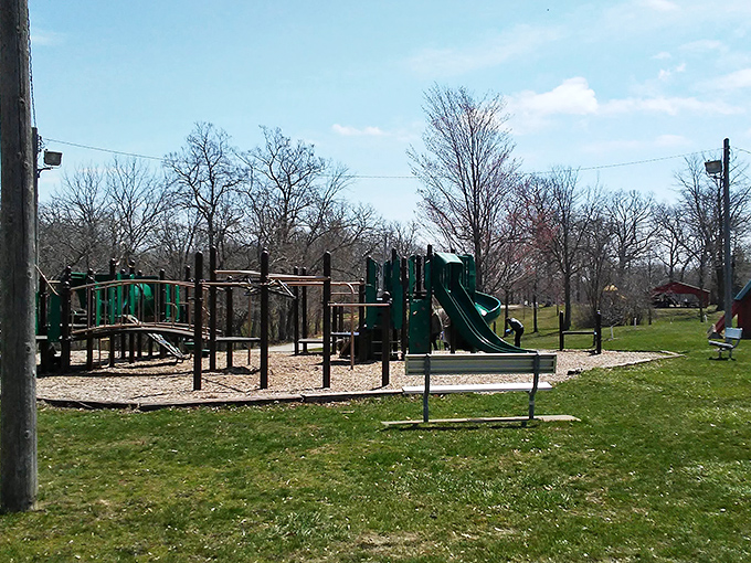 Childhood memories waiting to be made at Chautauqua Park &ndash; where generations of Fairfield kids have conquered slides and swings under Iowa's big sky.