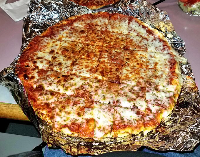 Cheese pizza perfection doesn't need to shout. The harmony of sauce, cheese, and crust speaks in the universal language of "just one more slice."