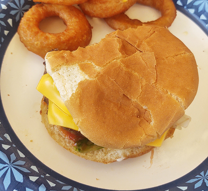 A cheeseburger that doesn't need fancy toppings or a clever name—just honest beef, melty cheese, and a bun that knows its supporting role.