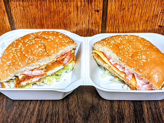 Two chicken sandwiches sitting side by side like old friends catching up—simple, satisfying, and completely immune to passing food trends.