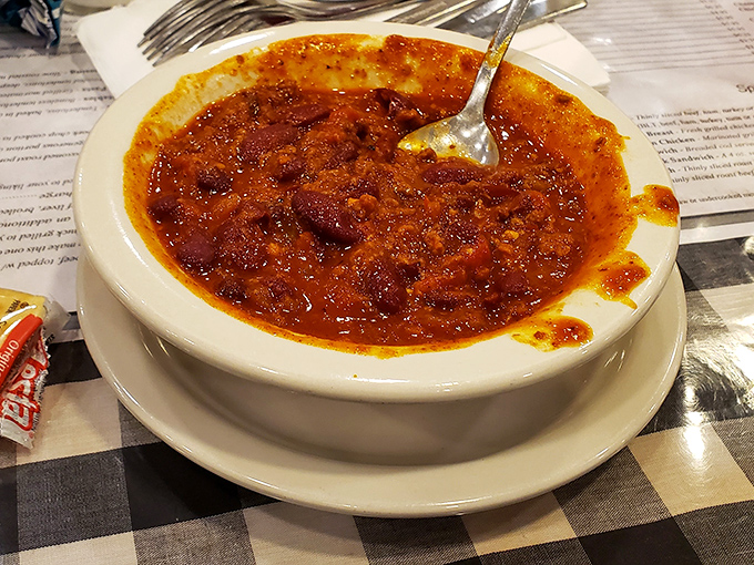 Chili so hearty it could qualify as a main course in lesser establishments. The perfect remedy for Pennsylvania winter blues.