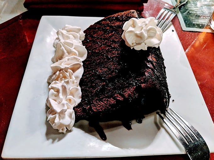 This chocolate cake slice could double as a doorstop &ndash; if you were completely insane and didn't eat it.