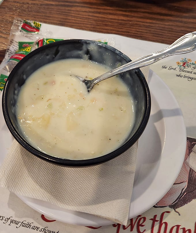 This isn't just soup – it's a bowl of creamy comfort that whispers, "Everything's going to be okay," with each spoonful of this Pennsylvania Dutch classic.