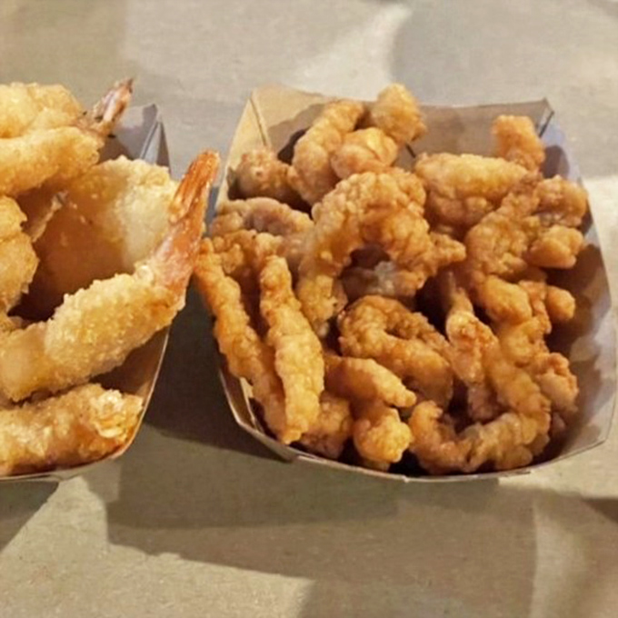 Fried clam strips and onion rings&mdash;proof that sometimes the simplest pleasures are the most satisfying. The perfect golden ratio of crunch to chew.
