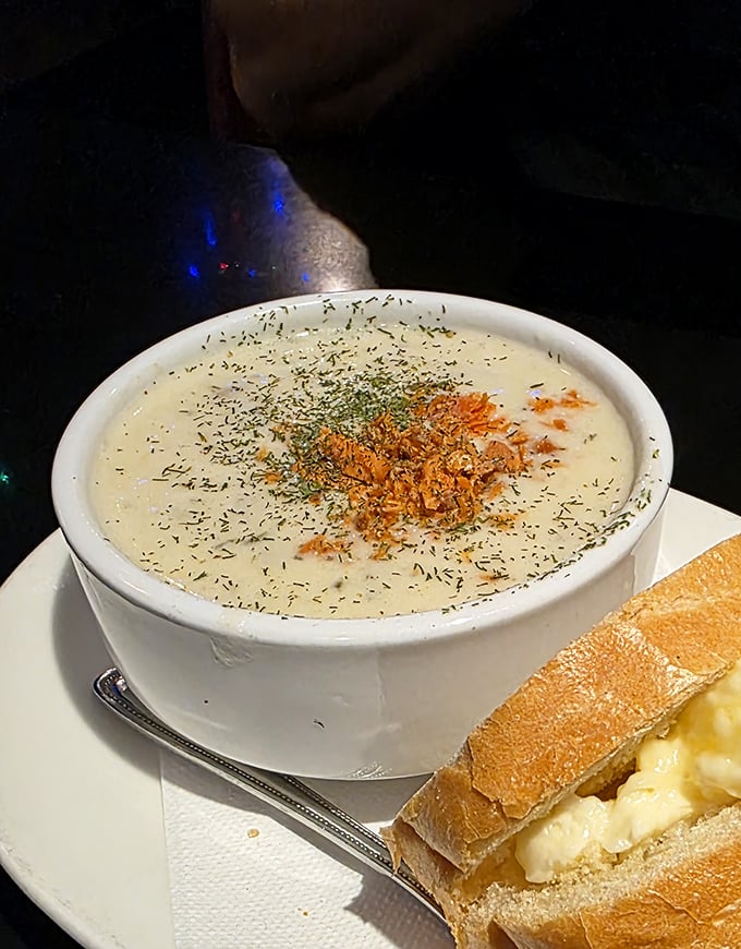 A bowl of clam chowder that could convert even the most stubborn Manhattan-style loyalist. Creamy, rich, and studded with treasures from the sea.