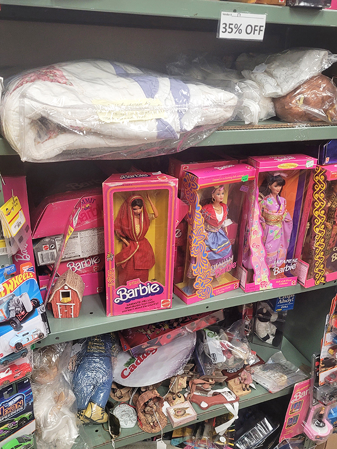 Barbie's international fashion show! These boxed beauties from the '90s remind us that plastic was once fantastic, not just environmental news.