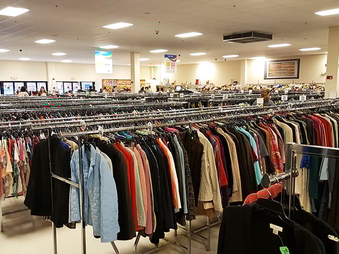 A textile rainbow of possibilities where vintage finds and contemporary castoffs create a fashion hunter's paradise.