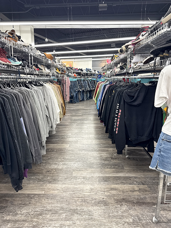 The promised land between aisles, where fashion dreams and budget realities finally meet for a happy compromise.